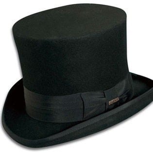 Tall Top Hat All Wool Black Top Hat - Tuxedos Online